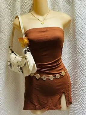 Dresses | Chocolate Caramel Color Bodycon Dress Strapless | Poshmark